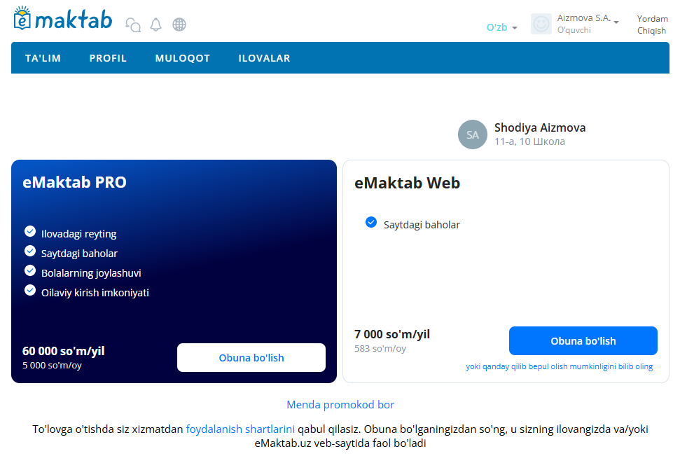 To‘lov usullari – Qo'llab-quvvatlash xizmati